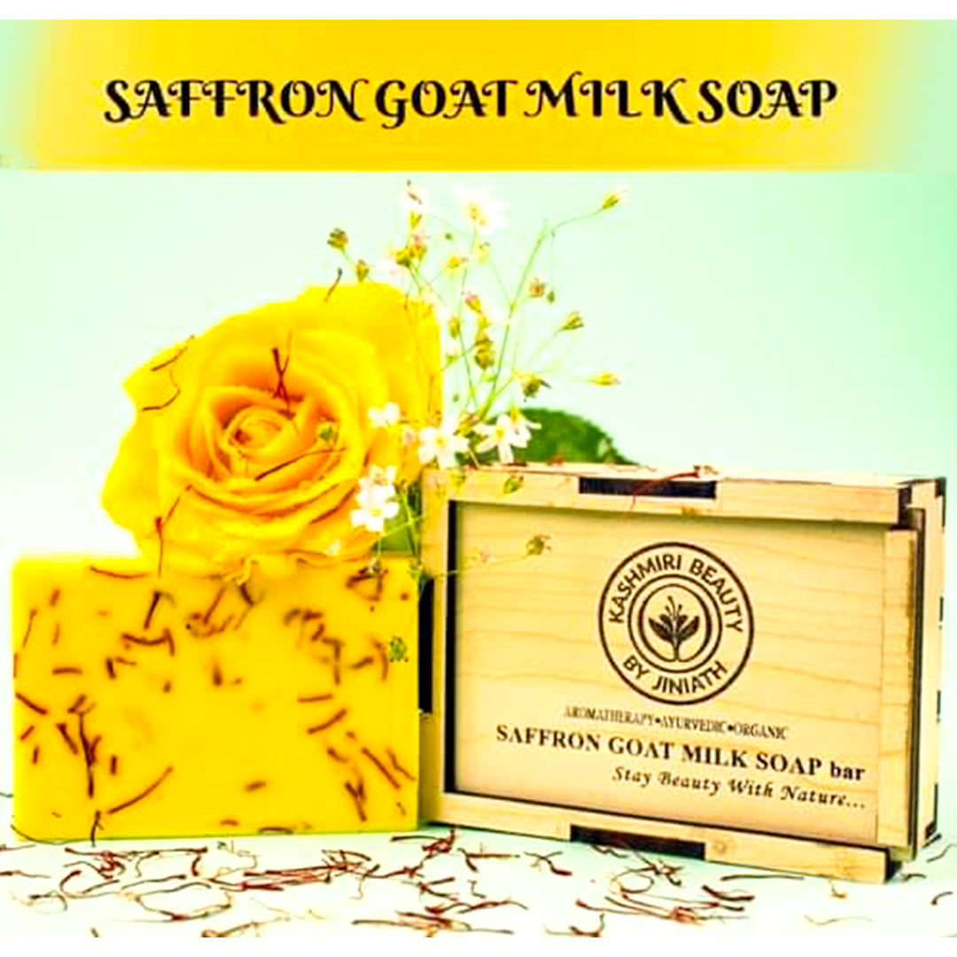Saffron Goat milk bar Soap with Nature