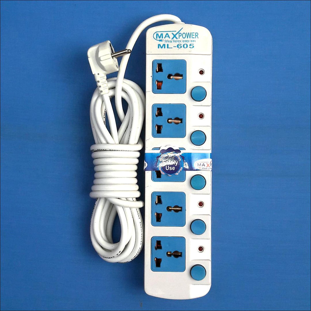 Max Power Multiplug Extension Socket 5 Meter
