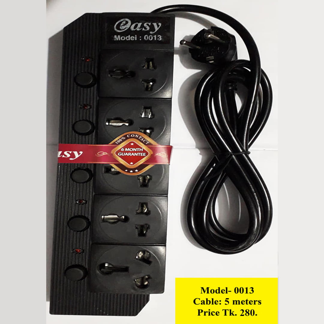 Easy Multiplug 3 Pin Socket 5 Port model-0013