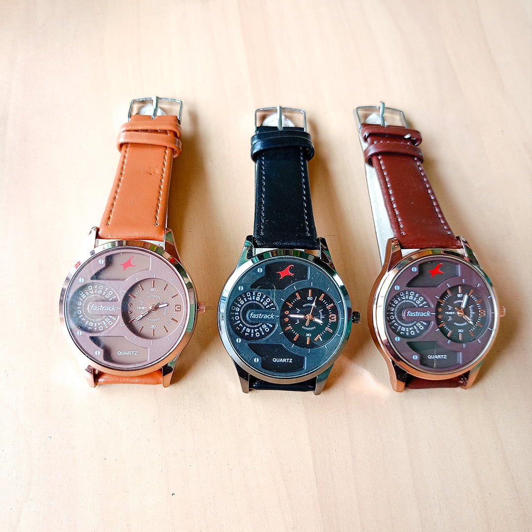 luxury fashion leather belt wrist-watche for men