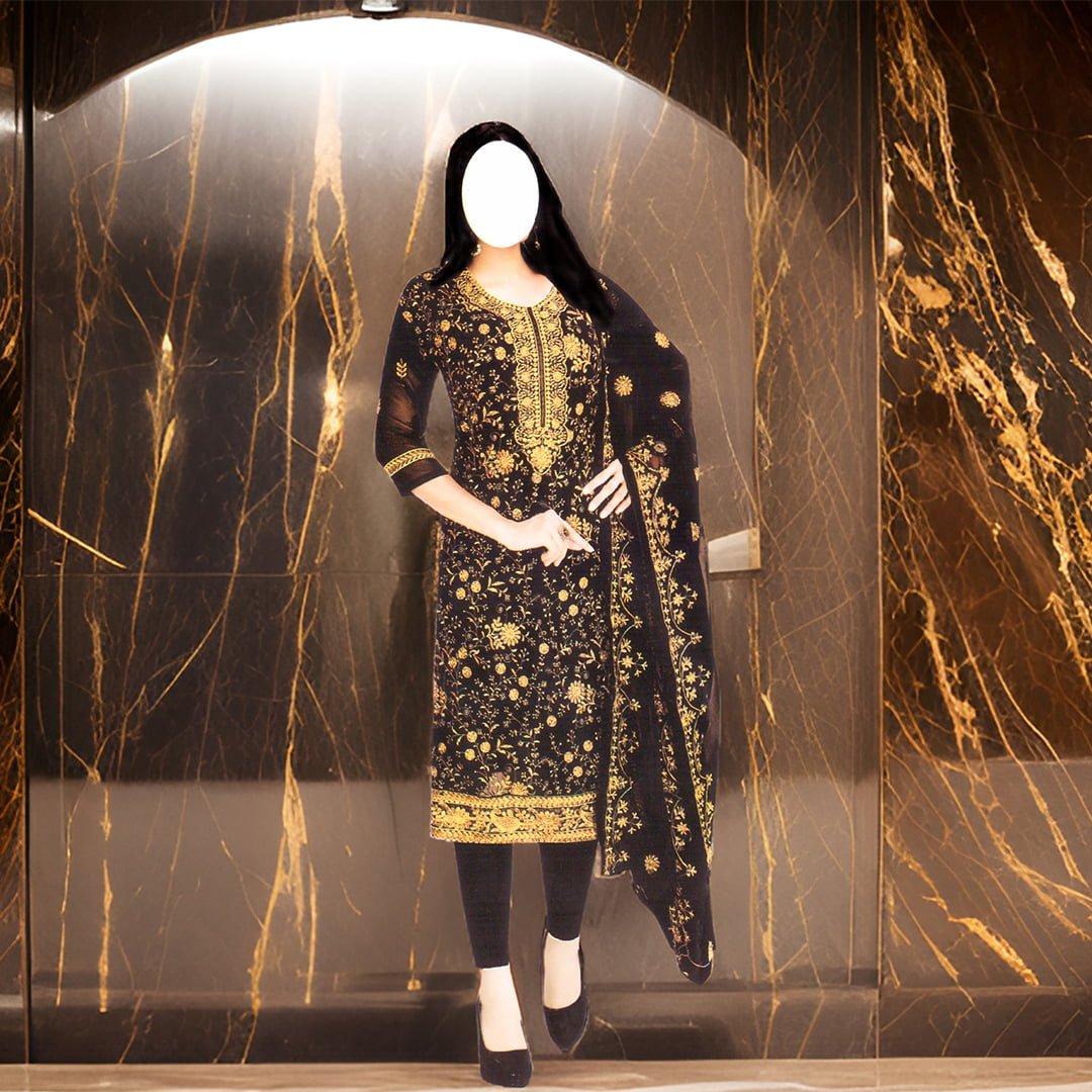 Indian Embroidery Salwar Kameez Dress 4pics - OverleMart
